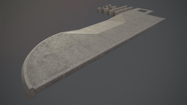 sidewalk - modular set 4 low poly 3D Model in Cityscapes 3DExport