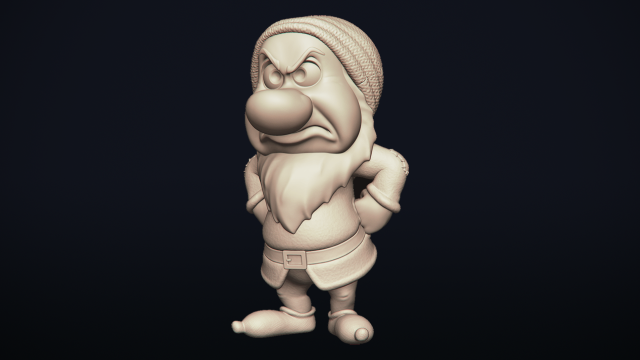 grumpy - one of the seven dwarfs - printable 3d print model 3D Print ...
