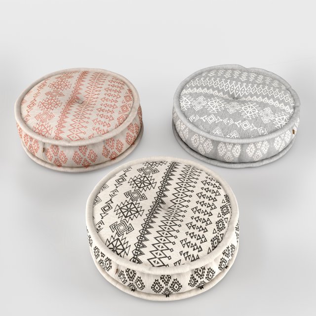 aztec puff - couch Free 3D Model in Sofa 3DExport