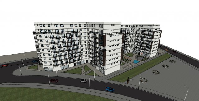 residential complex 1 3D Model in Buildings 3DExport