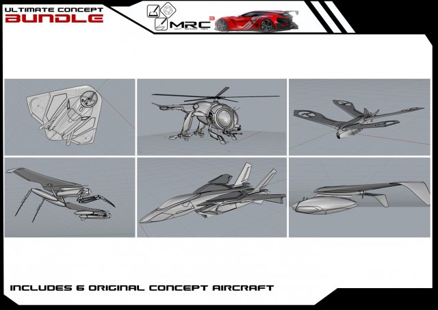 ultimate aircraft concepts bundle 3D Model in Other 3DExport