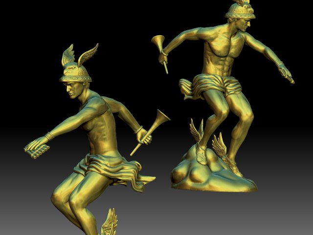 Hermes Staute Greek God 3D Print Model in Figurines 3DExport