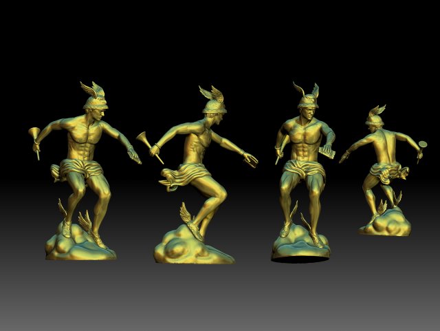 Hermes Staute Greek God 3D Print Model in Figurines 3DExport