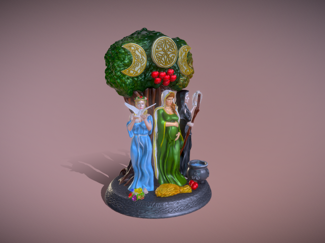 Celtic Triple Goddess Mother Elder and Maiden 3D Print Model in ...