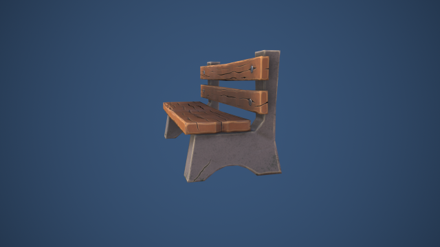 Stylized Village Bench 3D Model in Outdoor items 3DExport