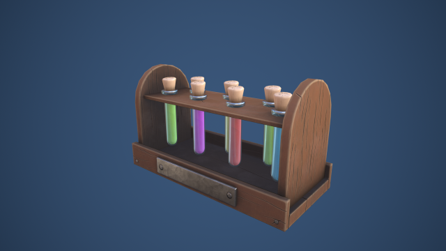 Stylized Alchemy Potion Rack 3D Model in Medical Equipment 3DExport