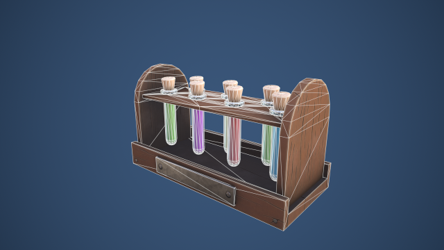 Stylized Alchemy Potion Rack 3D Model in Medical Equipment 3DExport