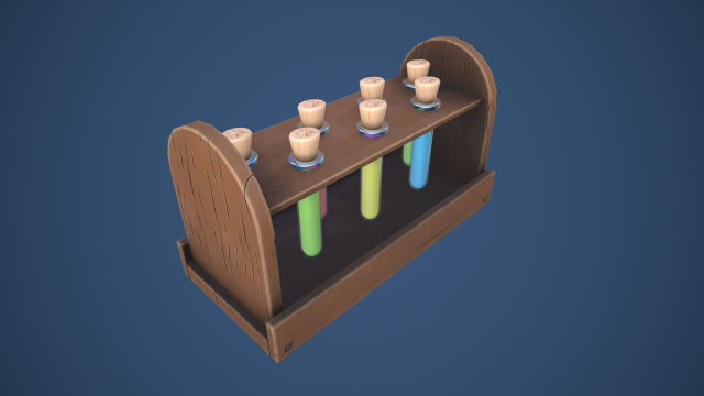 Stylized Alchemy Potion Rack 3D Model in Medical Equipment 3DExport