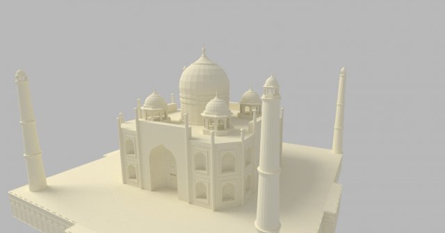 taj mahal 3D Model in Binalar 3DExport
