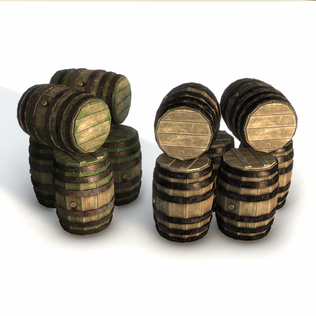 barrel stack 3D Model in Shipping Containers 3DExport
