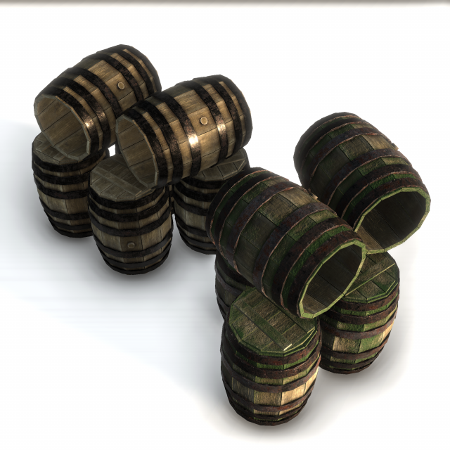 barrel stack 3D Model in Shipping Containers 3DExport