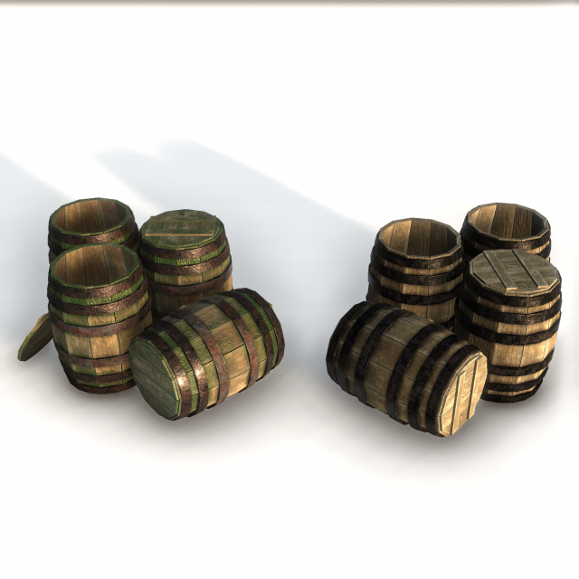 barrel stack 3D Model in Shipping Containers 3DExport