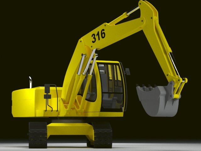 backhoe 3D Model in Heavy Equipment 3DExport