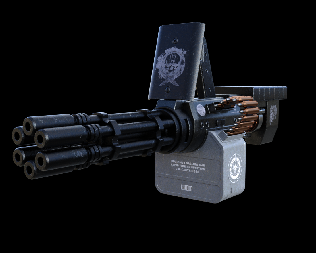 Gatling gun 3D Model in Combat 3DExport