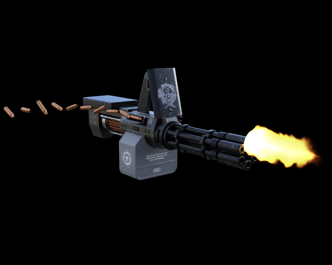 Gatling gun 3D Model in Combat 3DExport