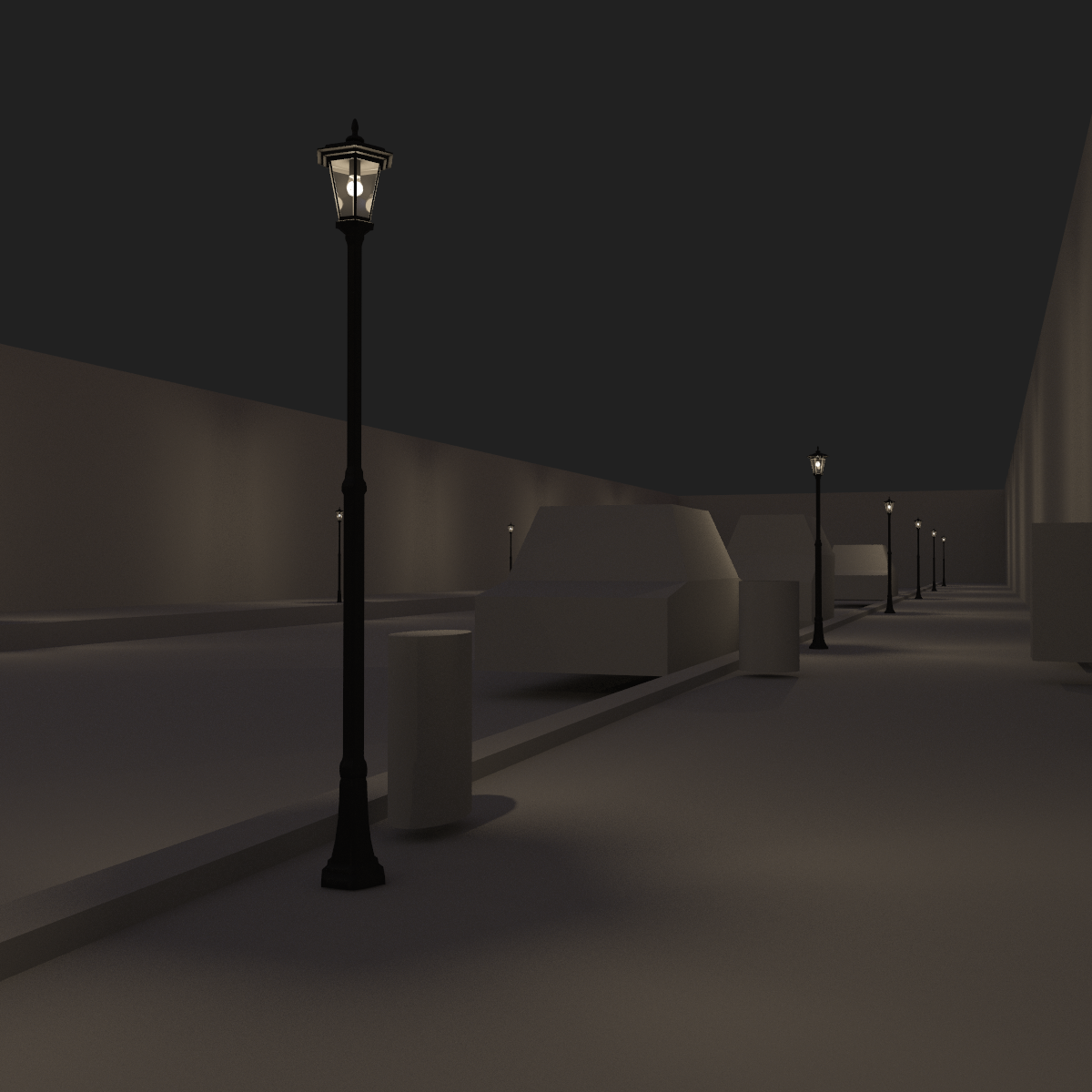 lamppost 3D Models in Environment 3DExport