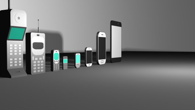 mobile phones evolution 3D Model in Phone and Cell Phone 3DExport