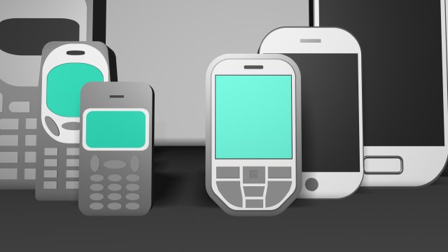 mobile phones evolution 3D Model in Phone and Cell Phone 3DExport