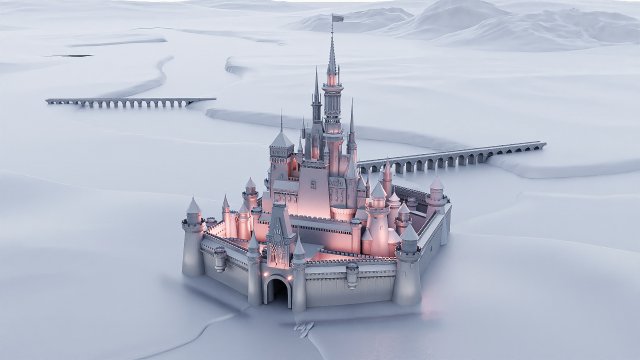 Disney castle Original Version WIP 3D Model in Buildings 3DExport