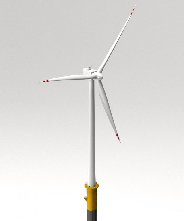 Wind turbine offshore 3D Model in Machines 3DExport