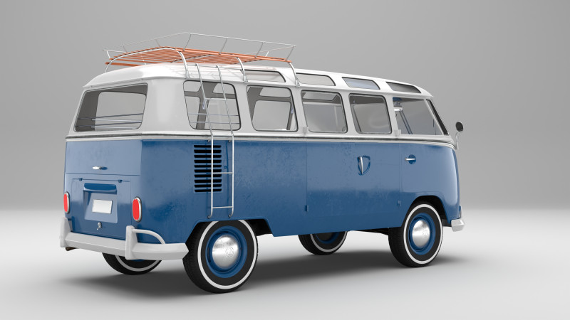 Volkswagen-T1 With full Interior 3D Model in Van and Minivan 3DExport
