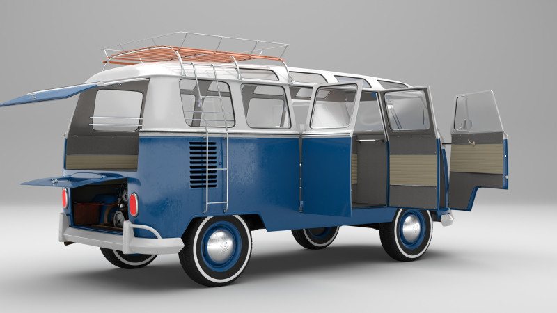 Volkswagen-T1 With full Interior 3D Model in Van and Minivan 3DExport
