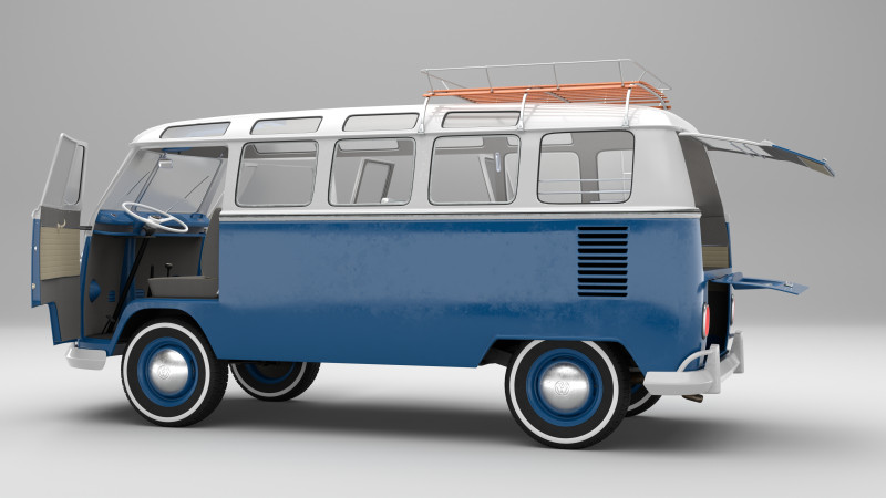 Volkswagen-T1 With full Interior 3D Model in Van and Minivan 3DExport