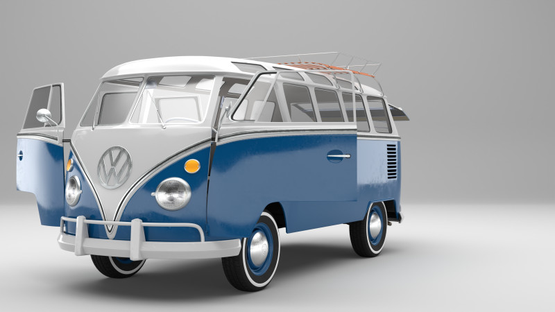 Volkswagen-T1 With full Interior 3D Model in Van and Minivan 3DExport