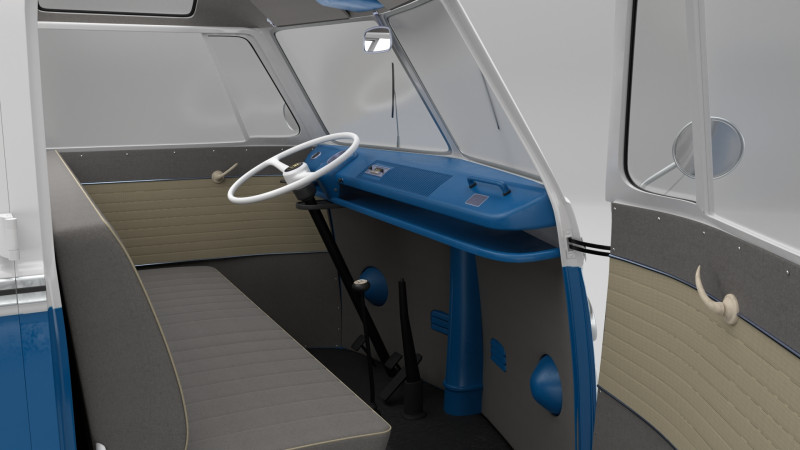 Volkswagen-T1 With full Interior 3D Model in Van and Minivan 3DExport