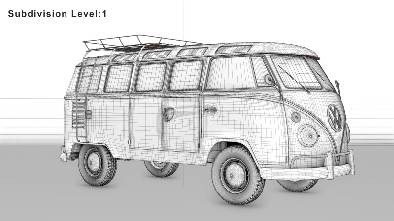 Volkswagen-T1 With full Interior 3D Model in Van and Minivan 3DExport