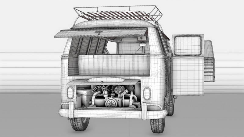 Volkswagen-T1 With full Interior 3D Model in Van and Minivan 3DExport