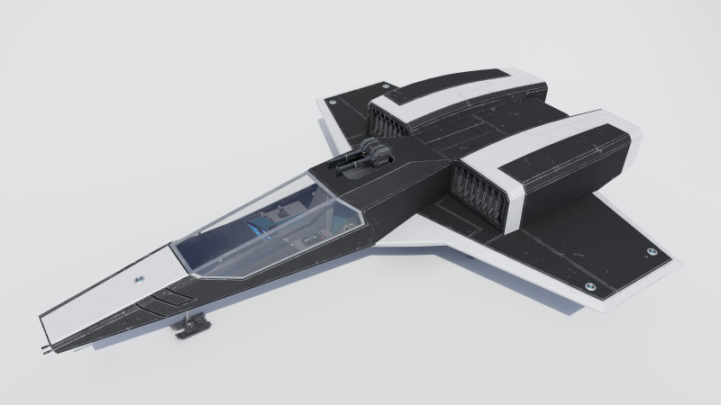 Sci-Fi Space Fighter Jet with Interior Cockpit 3D Model in Fantasy ...