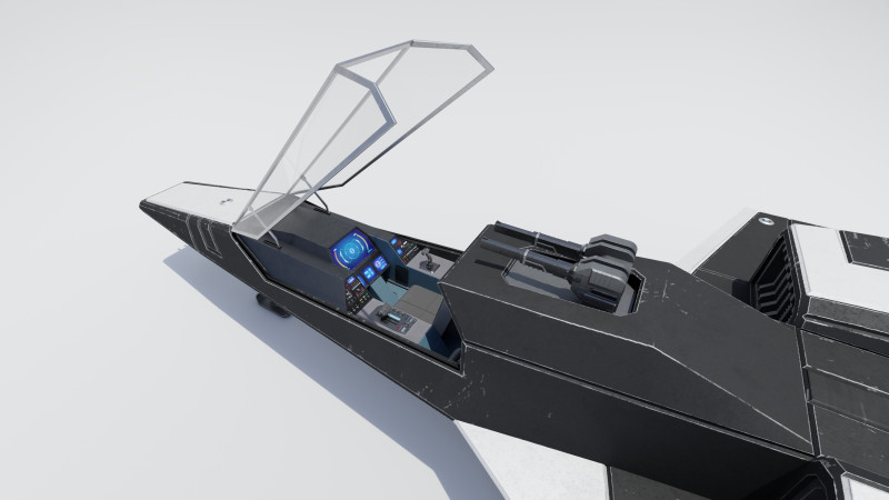 Sci-Fi Space Fighter Jet with Interior Cockpit 3D Model in Fantasy ...