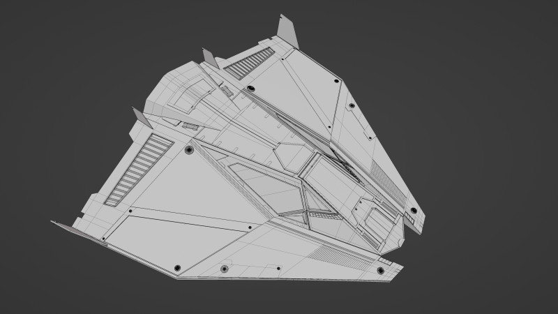 Sci-Fi Combat Spaceship 3D Model in Real Spacecraft 3DExport