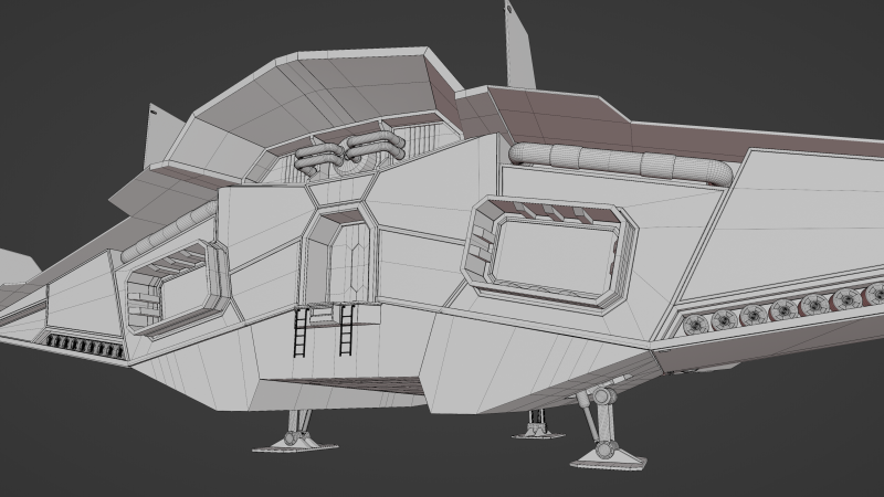 Sci-Fi Combat Spaceship 3D Model in Real Spacecraft 3DExport