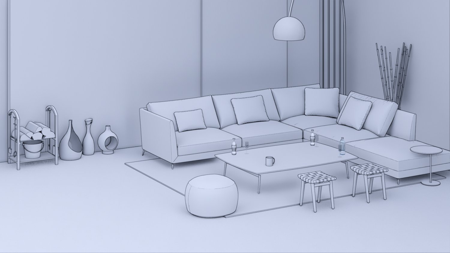 revit family setting area 3D Models in Hall 3DExport