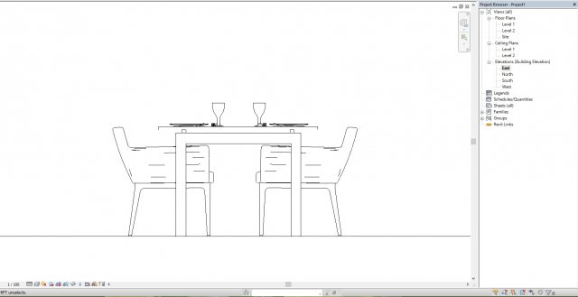 revit dinning table with chairs 3d 3D Model in Kitchen 3DExport
