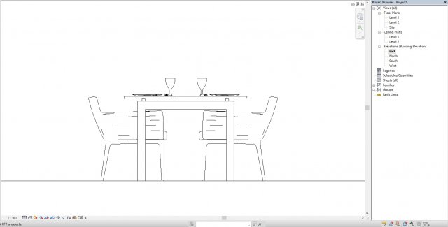 revit dinning table with chairs 3d 3D Model in Kitchen 3DExport
