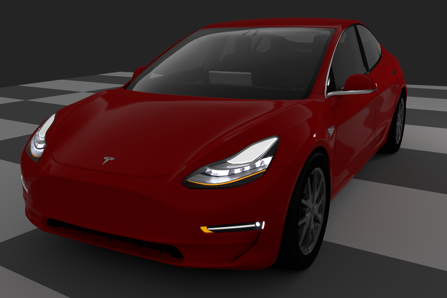 Tesla Model 3 - 2018 - detailed interior - Blender 3D Model in Sedan ...
