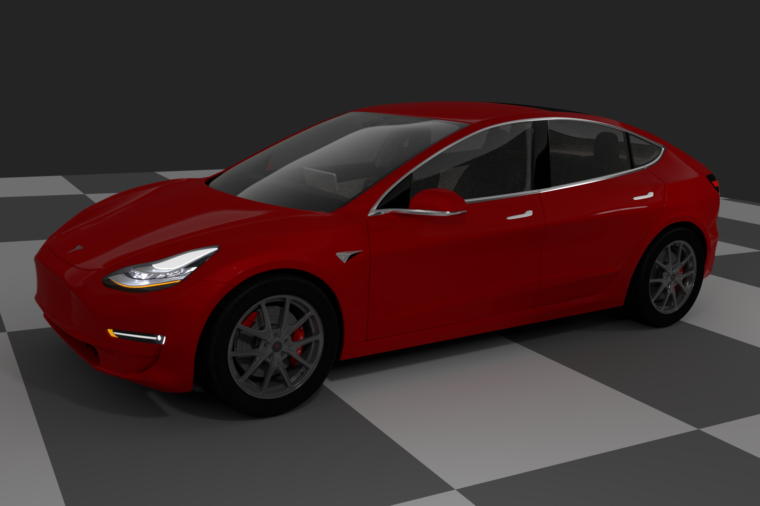 Tesla Model 3 - 2018 - detailed interior - Blender 3D Model in Sedan ...
