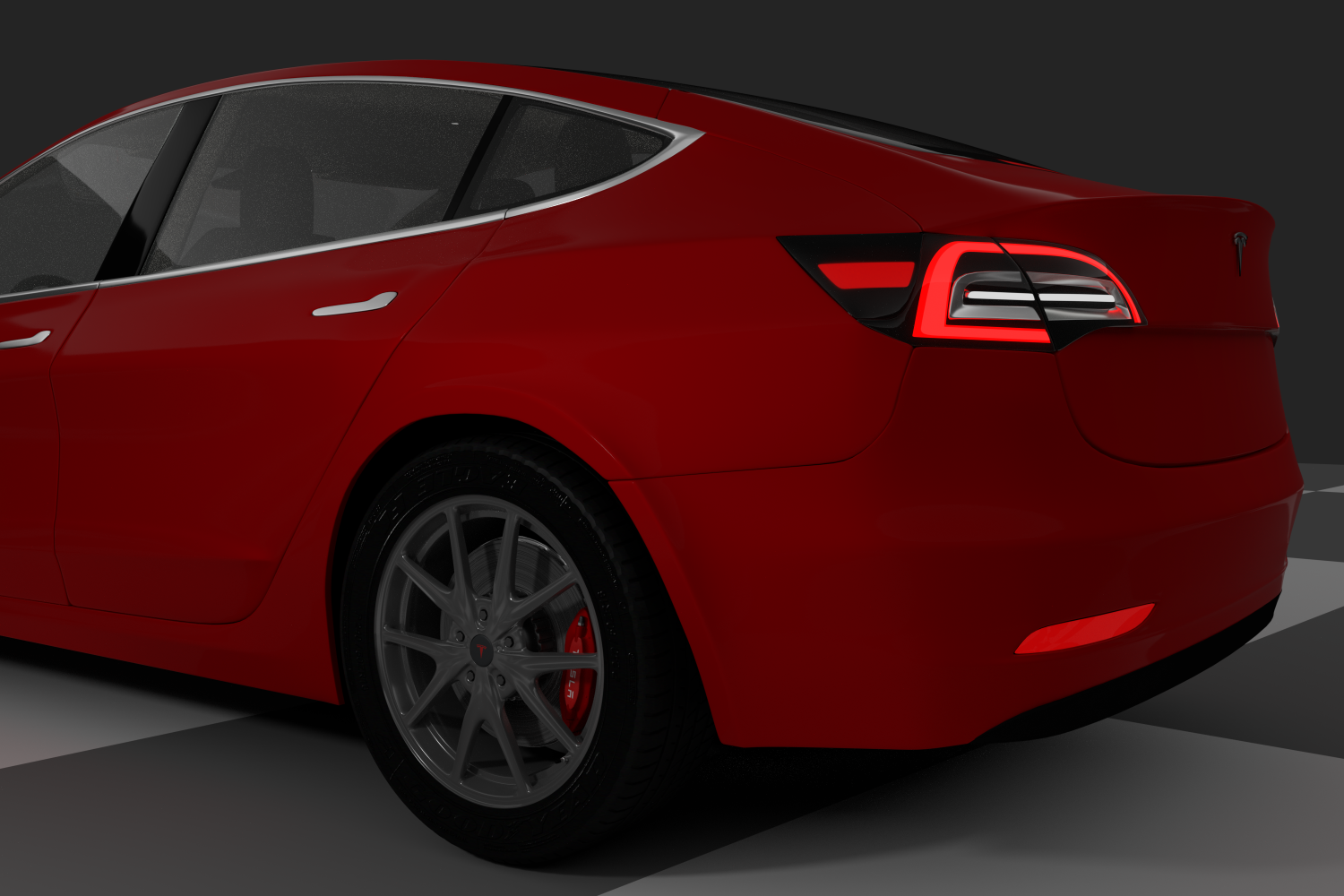 Tesla Model 3 - 2018 - detailed interior - Blender 3D Model in Sedan ...