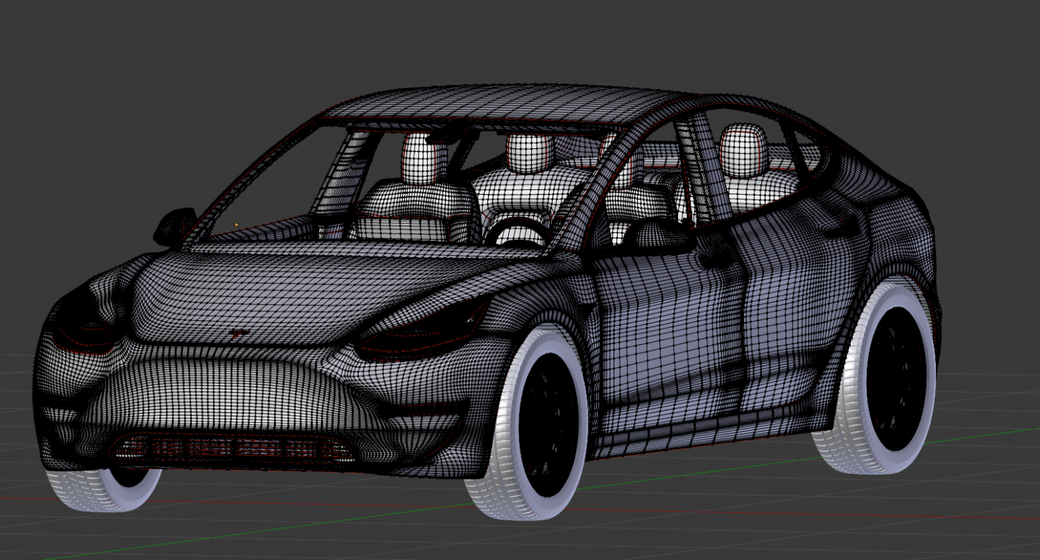 Tesla Model 3 - 2018 - detailed interior - Blender 3D Model in Sedan ...