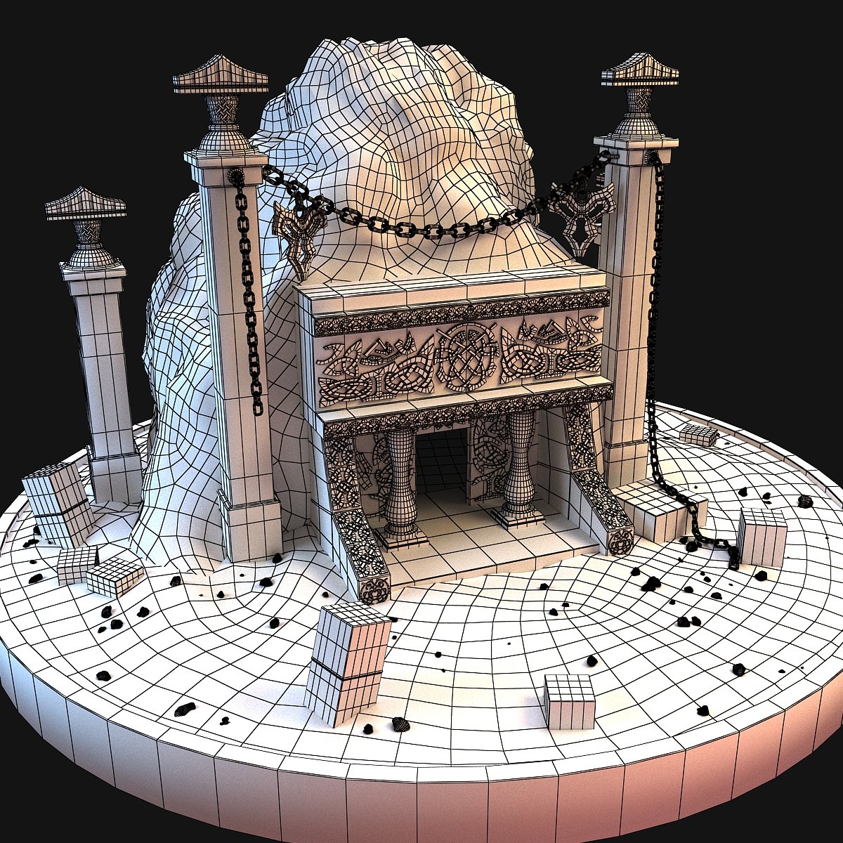 Cave entrance 3D Model in Fantasy 3DExport