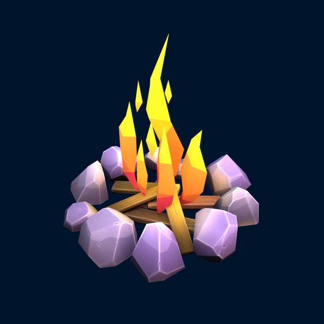 stylized bonfire 3D Model in Other 3DExport