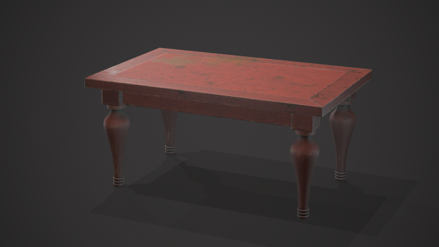 Old table 3D Model in Table 3DExport