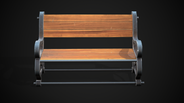 Stylized bench 3D Model in Cityscapes 3DExport