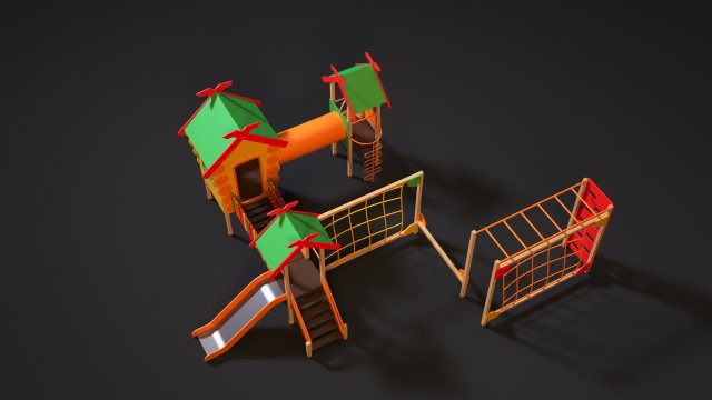 childrens play complex 3D Model in Playground 3DExport