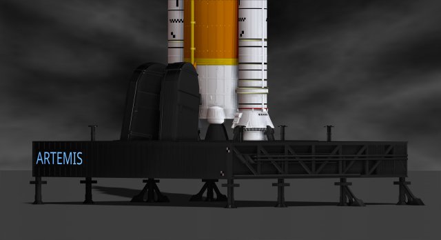 The Space Launch System SLS NASAs Artemis I Moon Rocket with platform ...