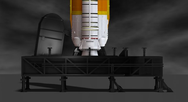 The Space Launch System SLS NASAs Artemis I Moon Rocket with platform ...