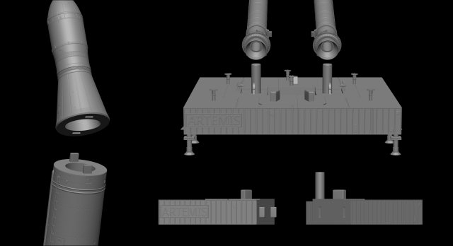 The Space Launch System SLS NASAs Artemis I Moon Rocket with platform ...